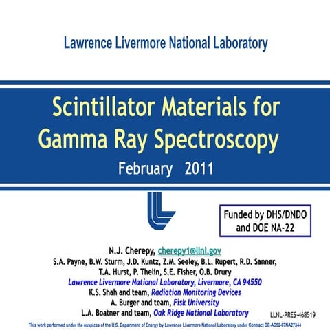 Scintillator materials for gamma ray spectroscopy cherepy forexternal | PDF