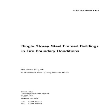 SCI_P313 Single Storey Buildings in Fire BOundary Conditions | PDF
