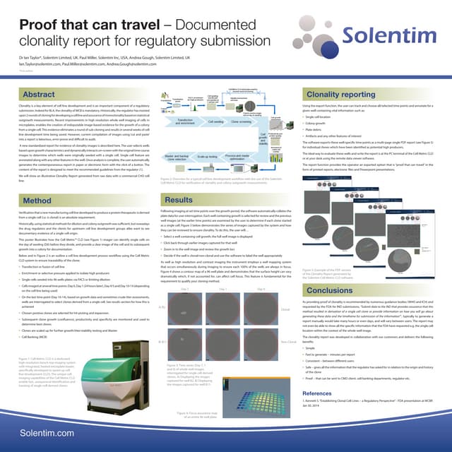Poster presentation - Documented Clonality Report for Regulatory ...