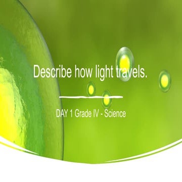 SCIENCE GRADE 4 Q3 WEEK 4: How Light Travels | PPTX