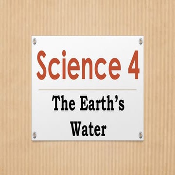 Science 4 Quarter 4 Lesson 2 MATATAG Curriculum - Earth Water | PPTX