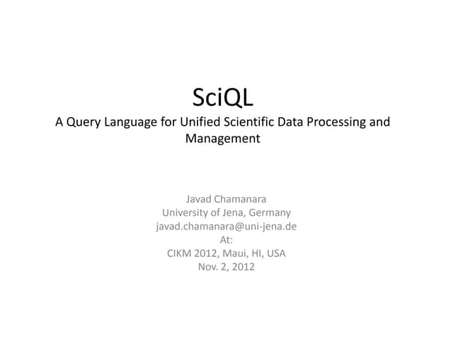 Sciql A Scientific Query Language Ppt 0244