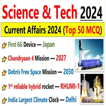 Science and technology current affairs for any government exam of India ...