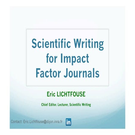 Scientific Writing for Impact Factor Journals | PDF