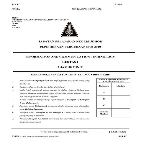 ICT Johor 2010 | PDF