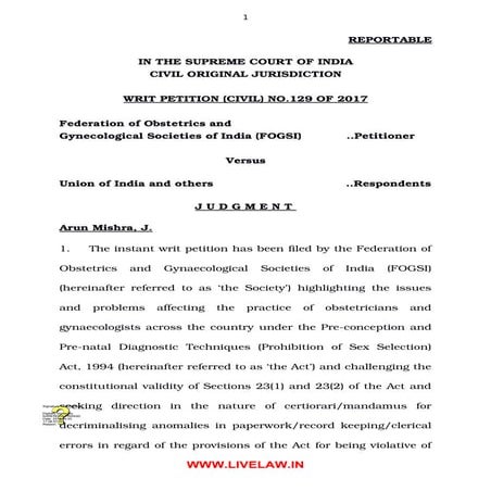 Sc judgment female foeticide may 2019 | PDF | Infertility ...