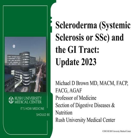 Updating our Understanding and Management of the Gut in Scleroderma | PPTX