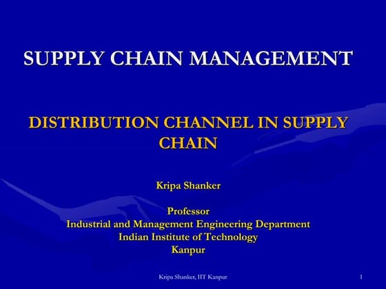 Chap 4 Designing the Distribution Network in a Supply Chain | PPT