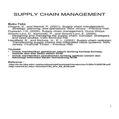 supply chain management (suatu pengantar) | PPT