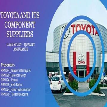 Supply chain management case study :Toyota and its component Suppliers ...