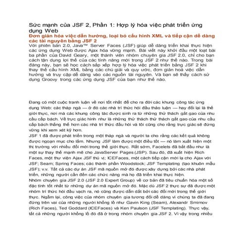 Sức mạnh của jsf 2, phần 1 hợp lý hóa việc phát triển ứng dụng web | DOCX