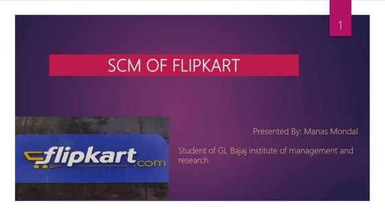 Flipkart | Inventory Management | Supply chain and distribution | PPTX