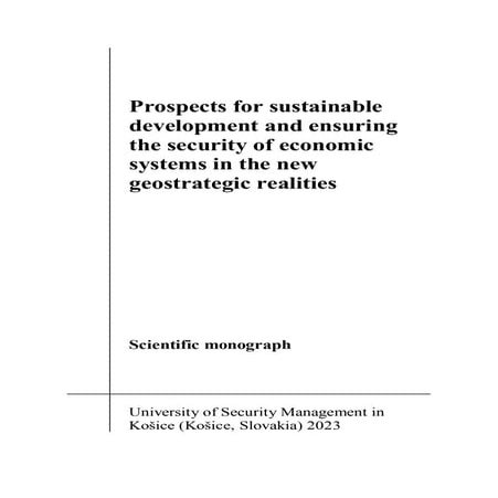 Prospects for sustainable development and ensuring the security of ...