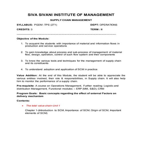 Scm syllabus & session plan 2 t1 batch | DOCX