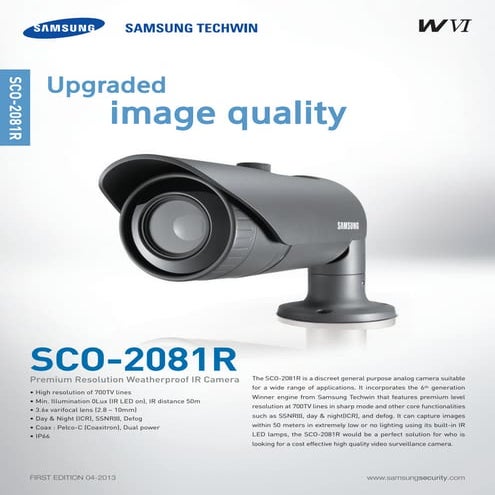 Samsung Techwin SCO-2081R Data Sheet | PDF