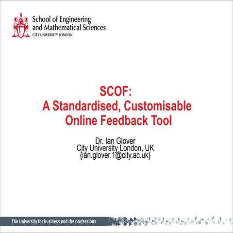 SCOF: A Standardised, Customisable Online Feedback Tool | PPT
