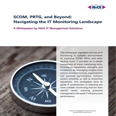 SCOM, PRTG, and Beyond: Navigating the IT Monitoring Landscape | PDF