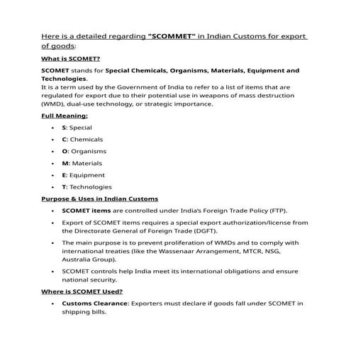SCOMET - Detailed Import From INDIA (DG-None DG).docx