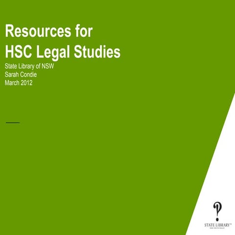 Resources for hsc legal studies | PPTX