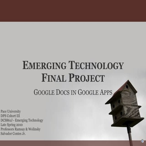SContes Emerging Technology Final Project | PPT