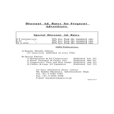 Scontistica per JARN MAGAZINE | DOC