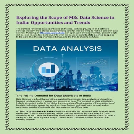 Exploring the Scope of MSc Data Science in India: Opportunities and ...