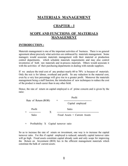 Unit 1 materials management | PPTX | Logistics | Business