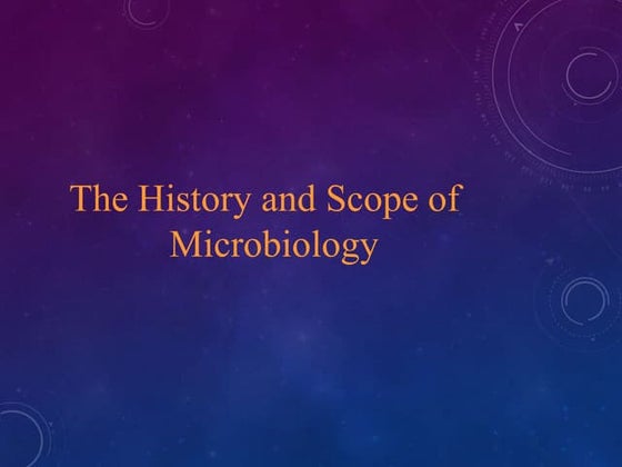 Introduction, history and scope of microbiology | PPTX | Biological Sciences | Science