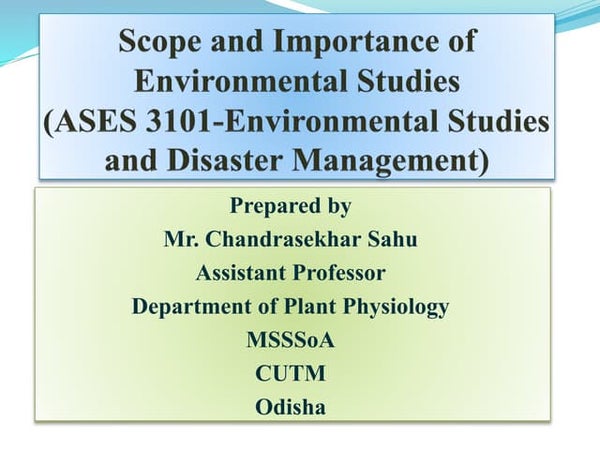 Definition Scope And Importance Of Environment Science