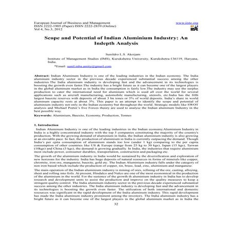 Scope and potential of indian aluminium industry | PDF