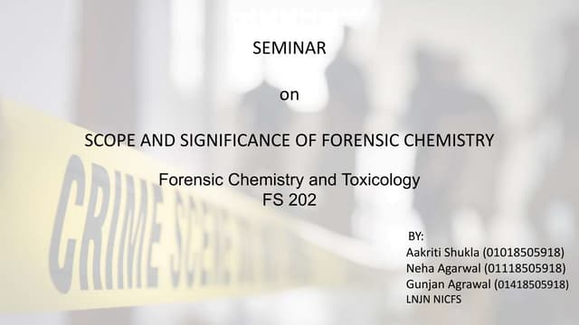 Chapter 1 forensic chemistry | PPTX