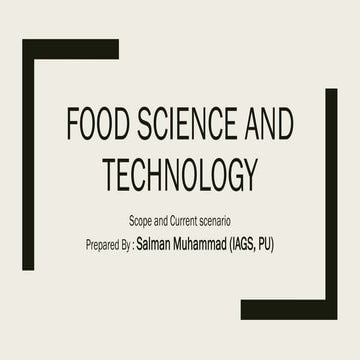 Careers in food science and technology | PDF