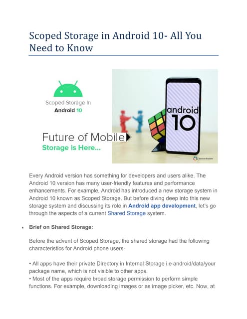Scoped Storage In Android 10 All You Need To Know Pdf Operating