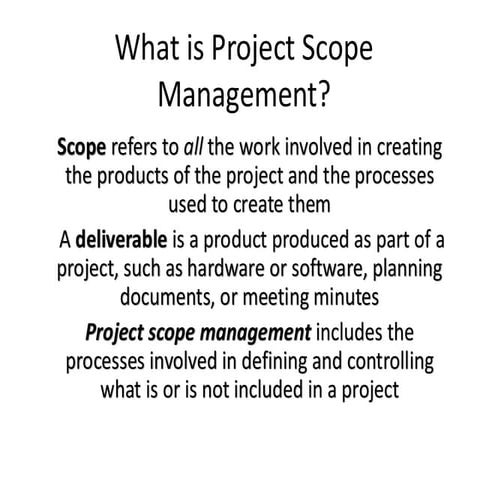 Scope Management one of the concept in project managment | PPT