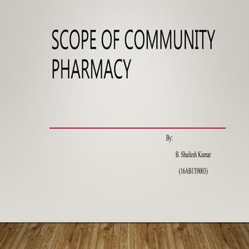 Community pharmacy | PDF