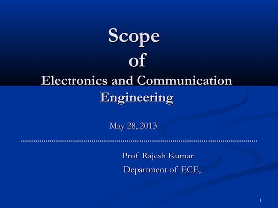 Scope Of Electronics And Communication Engineering Ppt Technology