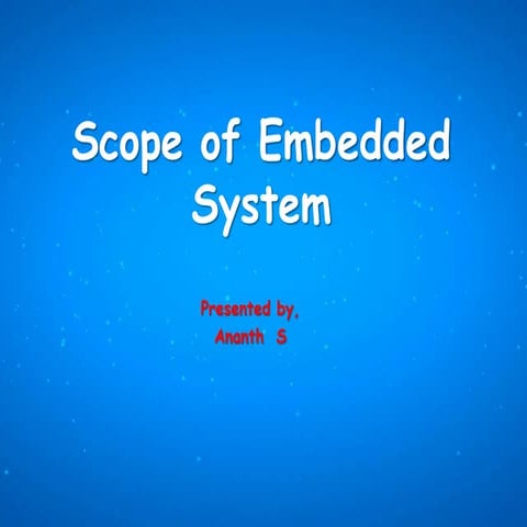 Scope of embedded system | PPT