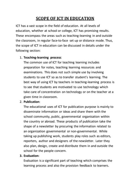 role of ICT in education | PPTX