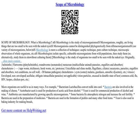 Scope Of Microbiology | PPT