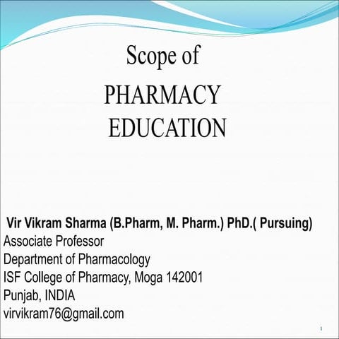 Scope of pharmacy | PPTX