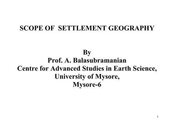 Sec 2 Unit 5 settlement patterns | PPTX | Geography | Science