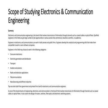 Scope of studying Electronics and Communication Engineering | PPTX
