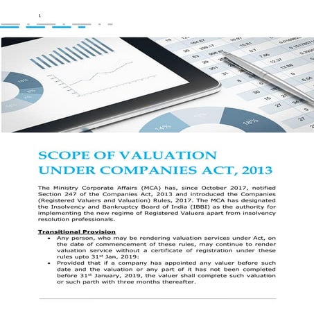Scope of Valuation under CA, 2013 - RV-CA Nitin Pahilwani | PDF