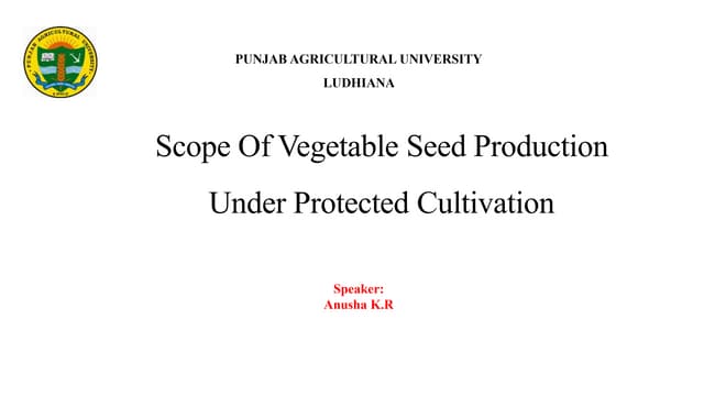 Off season vegetable production | PPTX