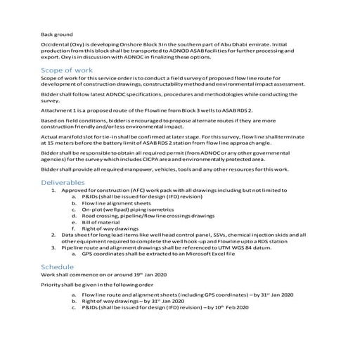 Scope of work flow line survey | DOCX