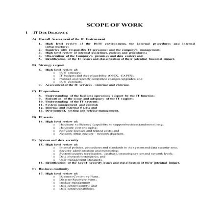 Scope of work IT DD | DOCX