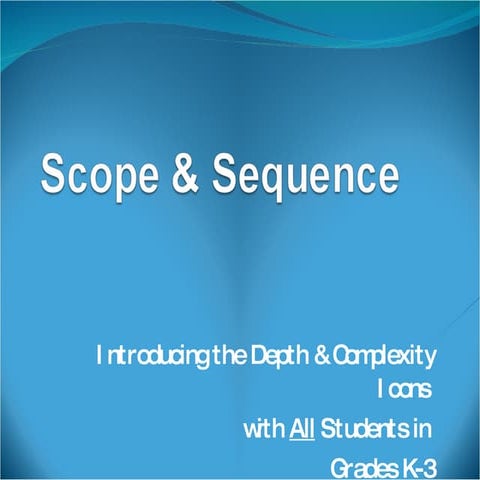 Introducing The Icons With A Scope & sequence | PPT