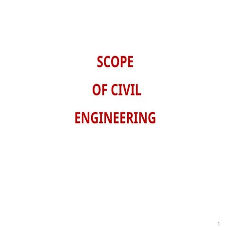 Introduction, Scopes & branches of Civil Engineering | PPT