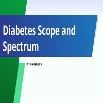 Scope & Spectrum- DIABETES, role of insulin ,type of insulin | PPTX