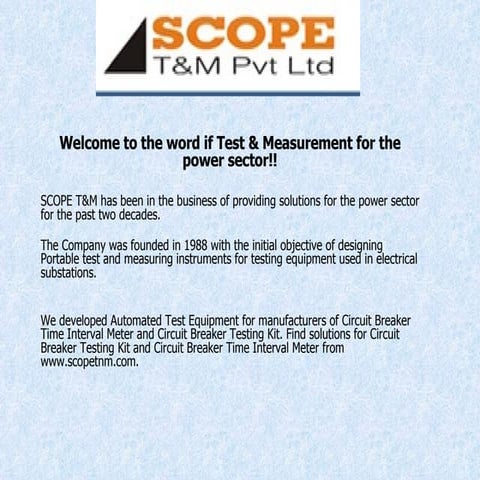 Scope T&M Pvt. Ltd | PPT